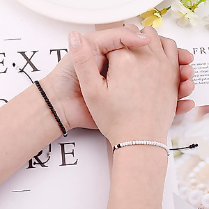 SUMMER LOVE Best Friend Distance Matching Bracelets with Message Card Mini Bead Essential Oil Beads Charm Couple Sisters Bracelet Anklets Gift for Friendship Family