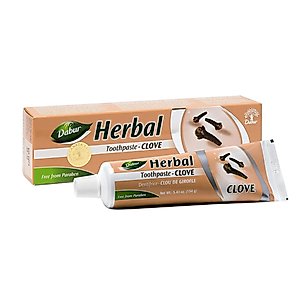 Dabur Natural Toothpaste - Refreshing Herbal Care for Oral Health - Promotes Clean, Healthy Teeth and Gums - Elevate Your Oral Hygiene Routine with Smile - Paraben Free - Enriched with Clove - 100 ML