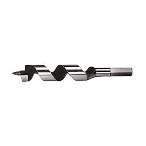 Klein Tools 53404 Steel Ship Auger Bit with Screw Point, 7/8-Inch Bit x 4-Inch Twist Length For Drilling Through Wood with Nails