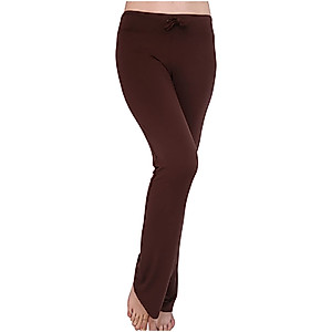 Ceboyel Womens Wide Leg Yoga Pants Drawstring Lounge Flare Workout Sweatpants Straight-Leg Loose Bell Bottom Dress Pants 2023 Brown