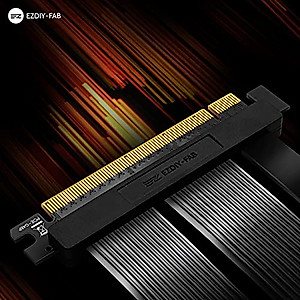 EZDIY-FAB [20cm] PCIE 4.0 16x Extreme High Speed Riser Cable PCI Express Port GPU Extension Card-Right Angle Connector