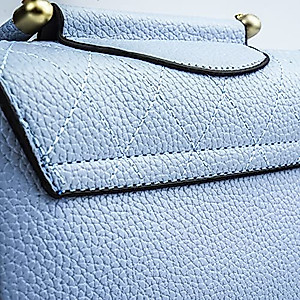 Covelin Women's Small Leather Handbag Tote Shoulder Crossbody Bag Blue