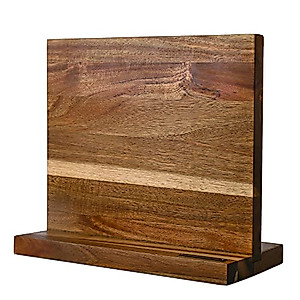 YOUSUNLONG Magnetic Knife Block - Magnetic Knife Holder - Magnetic Knife Stand - Double Sided Magnetic Acacia Wood - Holds 10 inch knives - Large Cutlery Display Stand and Storage Rack