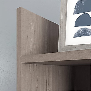 Sauder Beginnings Engineered Wood Desk w/Hutch in Silver Sycamore/Brown Finish