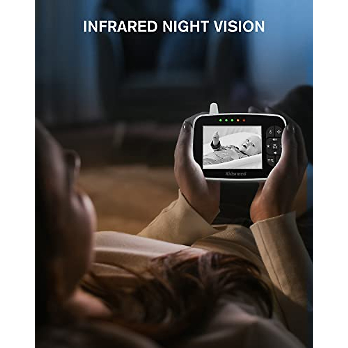 Baby Monitor with Camera and Audio - 3.5 Inch Video Baby Monitor with Remote Control Pan& Tilt &Zoom Camera, Two-Way Audio, Night Vision, VOX Mode，Temperature Monitoring, Lullabies, 960ft Long Range