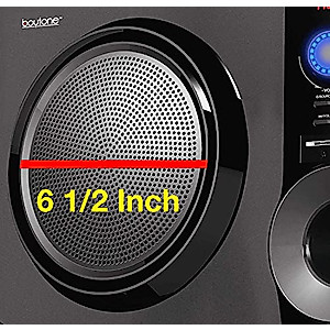 Boytone BT-225FB Wireless Bluetooth Stereo Audio Speaker with Powerful Sound, Bass System, Excellent Clear Sound & FM Radio, Remote Control, Aux-in Port, USB/SD/for Phone's, Laptops, Black, 60w