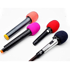 Jonsnowo Microphone Covers Foam,Sponge Cover for Household KTV Microphone. 5 Colors. Blue，Green，Yellow， Red，Black