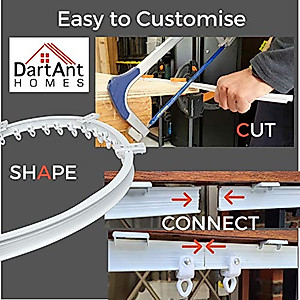 DartAnt - Heavy Duty Flexible Curtain Track 10ft (3.05m) Ceiling Mount Room Divider Track, Curved Rods for shower Curtains, RV Camper curtain privacy
