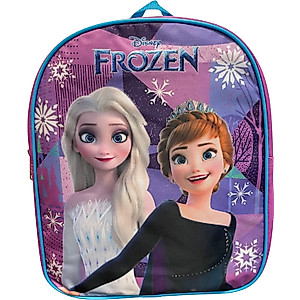 Ruz Frozen Anna And Elsa Toddler Girl 12 Inch Mini Backpack (Pink-Blue)