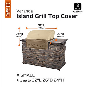 Classic Accessories Veranda Water-Resistant 32 Inch Island BBQ Grill Top Cover