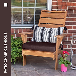 YOOZEKU Patio Chair Cushions Waterproof Outdoor Seat Cushions for Patio Furniture Set of 2 with Ties, 22 x 22 Inch, Coffee