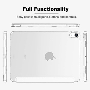 iMieet iPad Air 11 Inch Case 2024 /iPad Air 5/4 Case 2022/2020 10.9 Inch - iPad Air 6th/5th/4th Generation Case Slim Cover with Translucent Frosted Hard Back [Support Touch ID] (White)