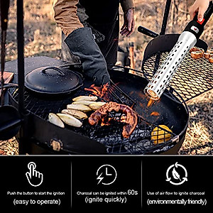 GGC Electric Charcoal Starter for Big Green Egg Accessories Fire Sarter for Charcoal Grill BBQ Lighter Coal Fire Pits Fireplace Dry Wood (Mica Core Material)