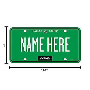 Rico Industries NHL Hockey Dallas Stars Personalized Metal Auto Tag 8.5" x 11" - Great for Truck/Car/SUV