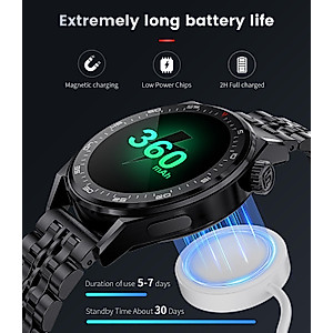 Smart Watches for Men (Answer/Make Calls),1.39'' HD Touchscreen,100 Sports Modes,IP68 Waterproof Smartwatch with Blood Pressure/Heart Rate Monitor/Blood Oxygen for Android and iOS Black