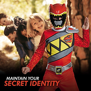 Red Power Rangers Costume for Kids. Official Licensed Red Ranger Dino Charge Classic Power Ranger Suit with Mask for Boys & Girls, Small (4-6)