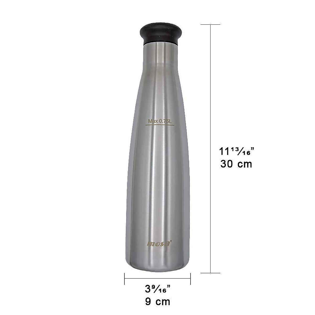 MOSA Soda Splash Portable Soda Maker Water Bottle Made from Food-Grade Stainless Steel, 750 ml (25 oz) - Make Healthy and Tasty Fizzy Drinks Instantly!