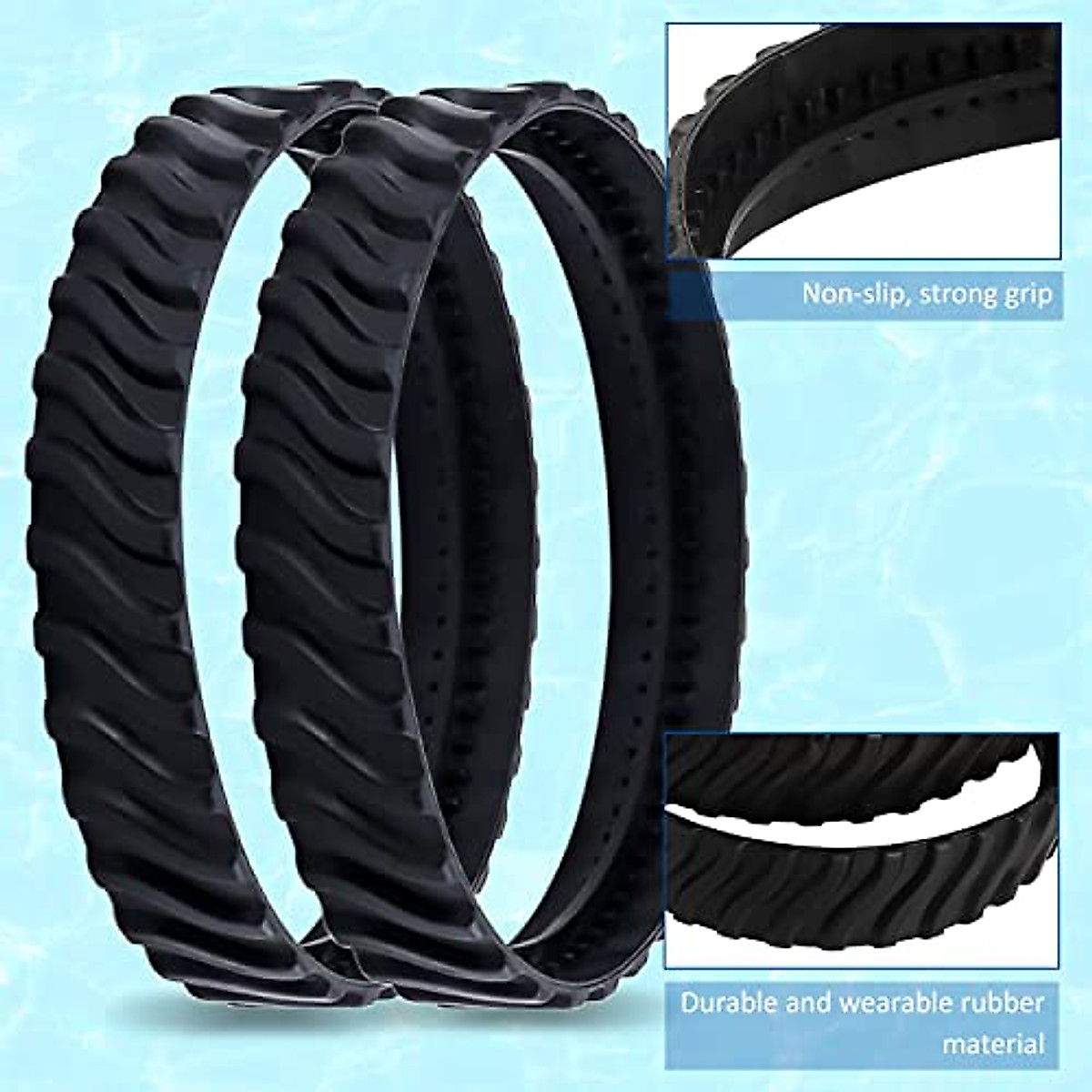 Seentech R0526100 Swimming Pool Cleaner Replacement Tire Track Wheel Compatible with MX8/MX6 In-Ground Pool Cleaner - Heavy Duty Rubber - Improves The tire Life Cycle by 50% (2-Pack)