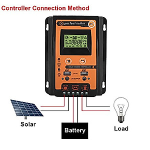 VGEBY 30A/50A Solar Panel Controller, Solar Panel Battery Intelligent Regulator with Dual USB Port and LCD Display 12V/24V(30A) Mppt Charge Controller Intelligent Solar Panel Control