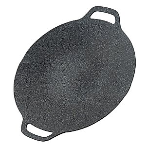 MAXCOOK Korean Grill Pan with Non Stick BBQ Griddle 11 inch Round 6-Layer Coating Compatible for Induction Gas Stove