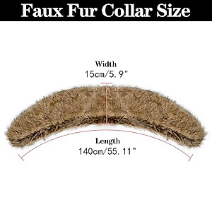 Dikoaina Extra Large Women's Faux Fur Collar for Winter Coat,Raccoon,120cm