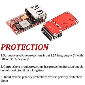 Weewooday 10 Pieces DC-DC Buck Voltage Regulator Module 6-24V 12V/24V to 5V 3A USB Charger Module Buck Converter Regulator