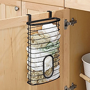 iDesign Axis Over the Cabinet Kitchen Storage Holder for Plastic and Garbage Bags - Matte Black