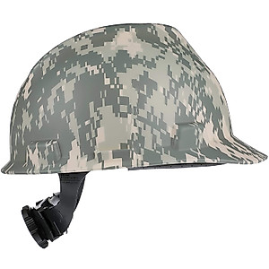MSA 10103908 Freedom Series V-Gard Cap Style Safety Hard Hat With Fas-Trac III Ratchet Suspension | Polyethylene Shell, Self Adjusting Crown Straps - Standard Size in American Camouflage