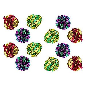 PETFAVORITES Original Mylar Crinkle Balls Cat Toys - 12 Pack
