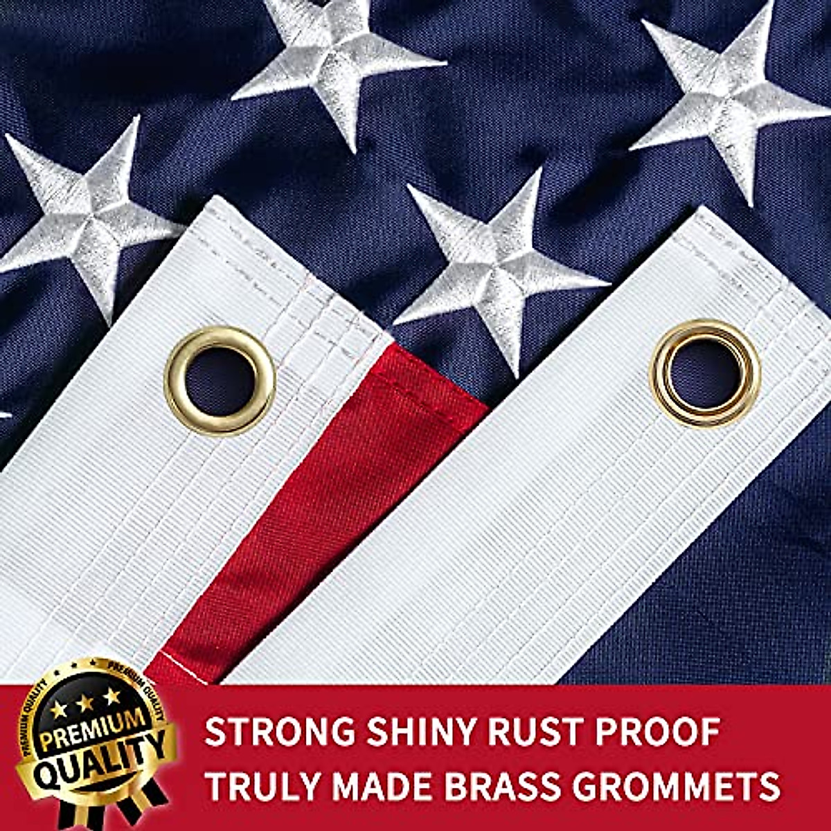XIFAN Premium American Flag 4x6 Outdoor, Heavy Duty 210D Nylon US Flag, Strongest Longest Lasting with Embroidered Stars/Sewn Stripes/Brass Grommets