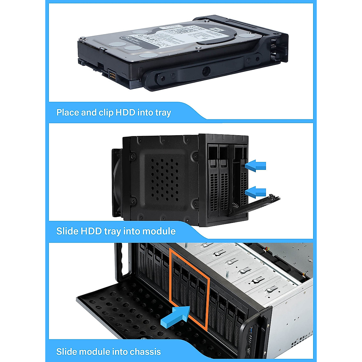 Rosewill 4U Server Chassis Rackmount Case | 12 Hot Swap 3.5", 2.5" SATA I, SATA II, SATA III SAS | E-ATX Compatible | 3 Front 120mm Fans, 2 Rear 80mm Fans | 2X USB 3.0| Front Panel Lock - RSV-L4412U