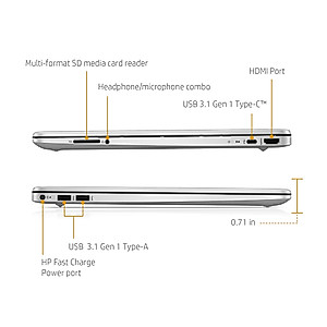 HP 15.6-inch IPS High Performance Laptop, Intel Quad-Core i5-1035G1 Up to 3.6GHz (Beats i7-7500U), 8GB DDR4 RAM, 256GB SSD, 802.11AC WiFi, Bluetooth 4.2, HDMI, USB 3.1, Silver, Windows 10 (Renewed)