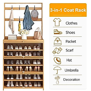 CKOUFB Shoe Cabinet With 8 Hooks And Adjustable Shelves Multifunctional Shoe Rack Storage Cabinet (Size : 80cm/31in)
