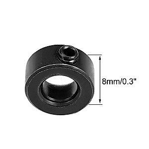 uxcell 3mm 4mm 5mm 6mm 8mm Bore Drill Stop, Drill Bit Depth Holder, Set Screw Style, Black Oxide Carbon Steel 5pcs