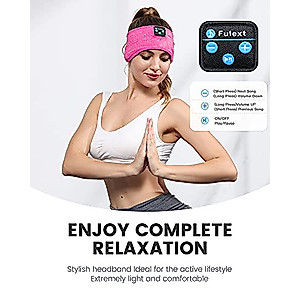 Fulext Sleep Headphones Bluetooth Sleeping Headband, Sleeping Headphones Music Sports Headband, Ultra-Soft Headphones Headband for Side Sleepers, Sleeping Gifts for Men Women