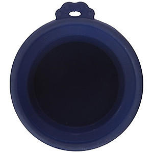 Petmate 23367 Silicone Round 1.5-Cup Travel Bowl for Pets, Navy Blue
