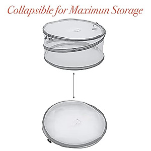 Kitchen Details, Multi Sized Set 3 Pack Pop Up Food Cover Protector Screens | Collapsible | Outdoor Picnic | Outside Party and BBQ Essential | Reusable | Keep Out Bugs, Grey