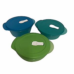 Tupperware CRYSTALWAVE round set, 1.75, 2.5 & 3.5 Cup,