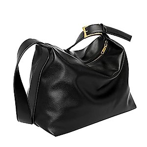 Women's Shoulder Handbags Hobo Bags Black Purse Tote Bag Shoulder Bag for Women Vegan Leather Messenger Designer Ladies Satchel Bags with Zipper
