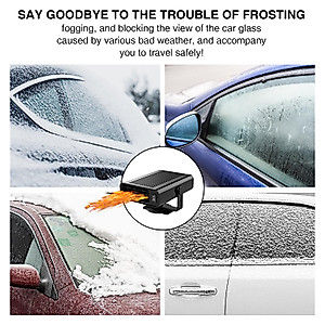 【 New upgrade】Portable Car Heater,Auto Heater Fan, Car Windshield Defogger Defroster, 2 in1 Fast Heating or Cooling Fan, 12V 150W Auto Ceramic Heater Fan Plug in Cig Lighter (Premium black)