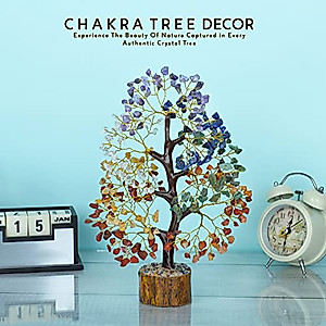Seven Chakra Tree - Gemstone Tree - Feng Shui Crystal - Crystal Tree for Positive Energy - Gifts for Spiritual People - Crystal Decor - Chakra Crystals