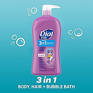 Dial Kids 3-in-1 Body+Hair+Bubble Bath, Lavender Scent, 32 fl oz