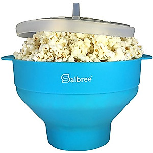 The Original Salbree Microwave Popcorn Popper, Silicone Popcorn Maker, Collapsible Microwavable Bowl - Hot Air Popper - No Oil Required - The Most Colors Available (Turquoise)