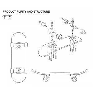 Maple Wooden Finger Skateboard, Professional Fingerboards Wheels with Bearings, Mini Fingerboard Finger Toy for Adults and Kids (AA6)