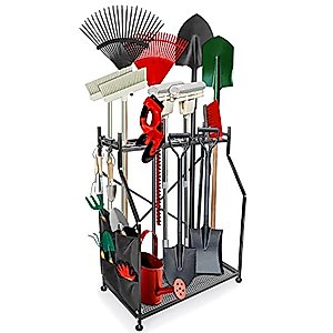 SPIDERCAMP Garden Tool Organizer,Garage Organization for Shed Garden,Garage Tool Organizer,Garage Storage Organization Rack,Shed Organizer,Yard Tool Organizer for Garage with Wheels