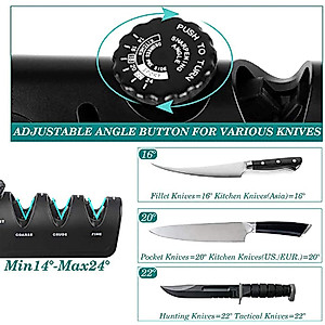 NCRD 4-in-1 Kitchen Knife Accessories: 3-Stage Knife Sharpener Helps Repair, Restore and Polish Blades, Diamond Ceramic Sharpen Polish & Grind Knife Sharp