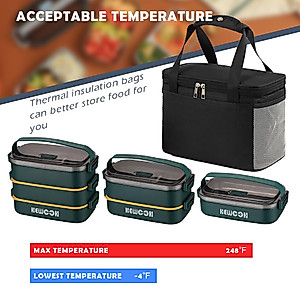 HEWOOH Bento Box Adult Lunch Box (74 Oz Large Capacity), Reusable, Including Lunch Bag, Fork And Spoon, 3 Dividers, Suitable For Work, School, Picnic, Dishwasher And Microwave Safe. （Green）