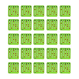Regal Games - Finger-Tip Shutter Slide Bingo Cards - 25 Pack - Green - Perfect for Large Groups, Bulk Purchasing