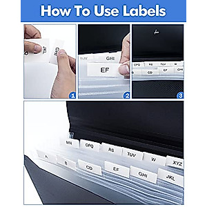 Cesil Expanding File Folders, Accordian File Organizer 13 Pockets File Organizer Accordion File Holder with Elastic Buckles Closure, A4 Paper Document Organizer for Home School Office