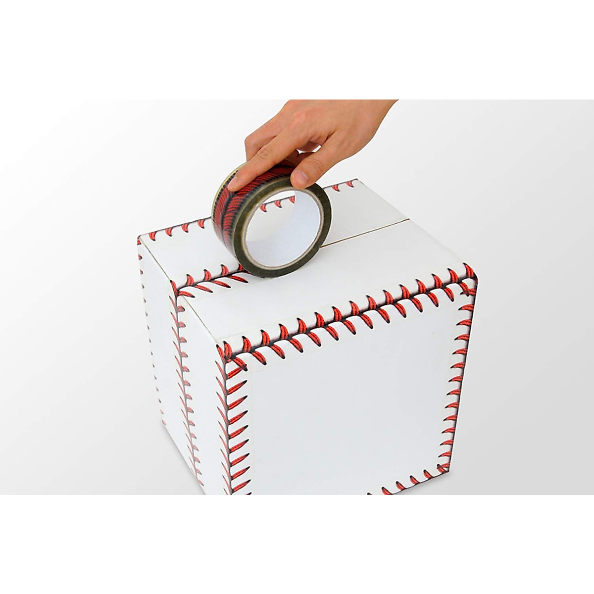 HOME&I Baseball Stitches Design Packaging Tape 44 Yard Cellophane Adhesive Baseball Tape Funny Home Decor,Scrapbooking,Baseball wrapping paper roll wall decals stickers (1 Pack-Baseball Design Tape)